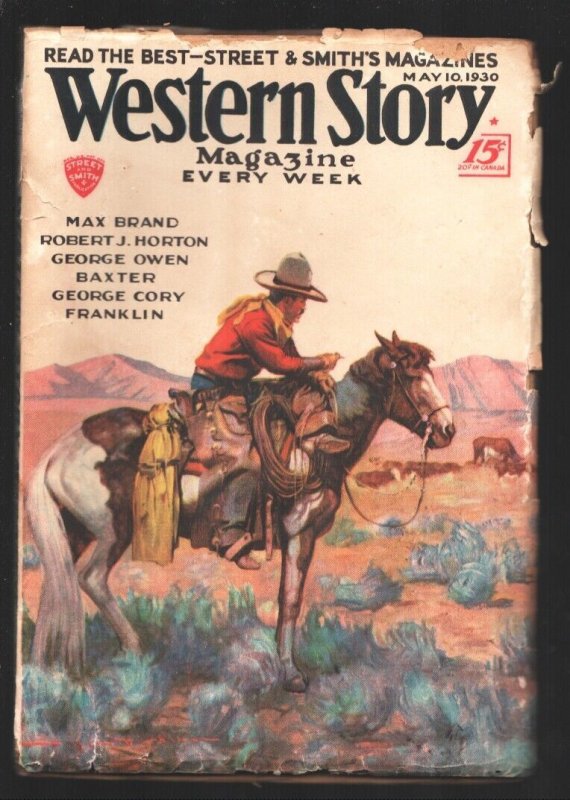 Western Story 5/10/1930-Classic cowboy cover-Pulp fiction by Max Brand ...