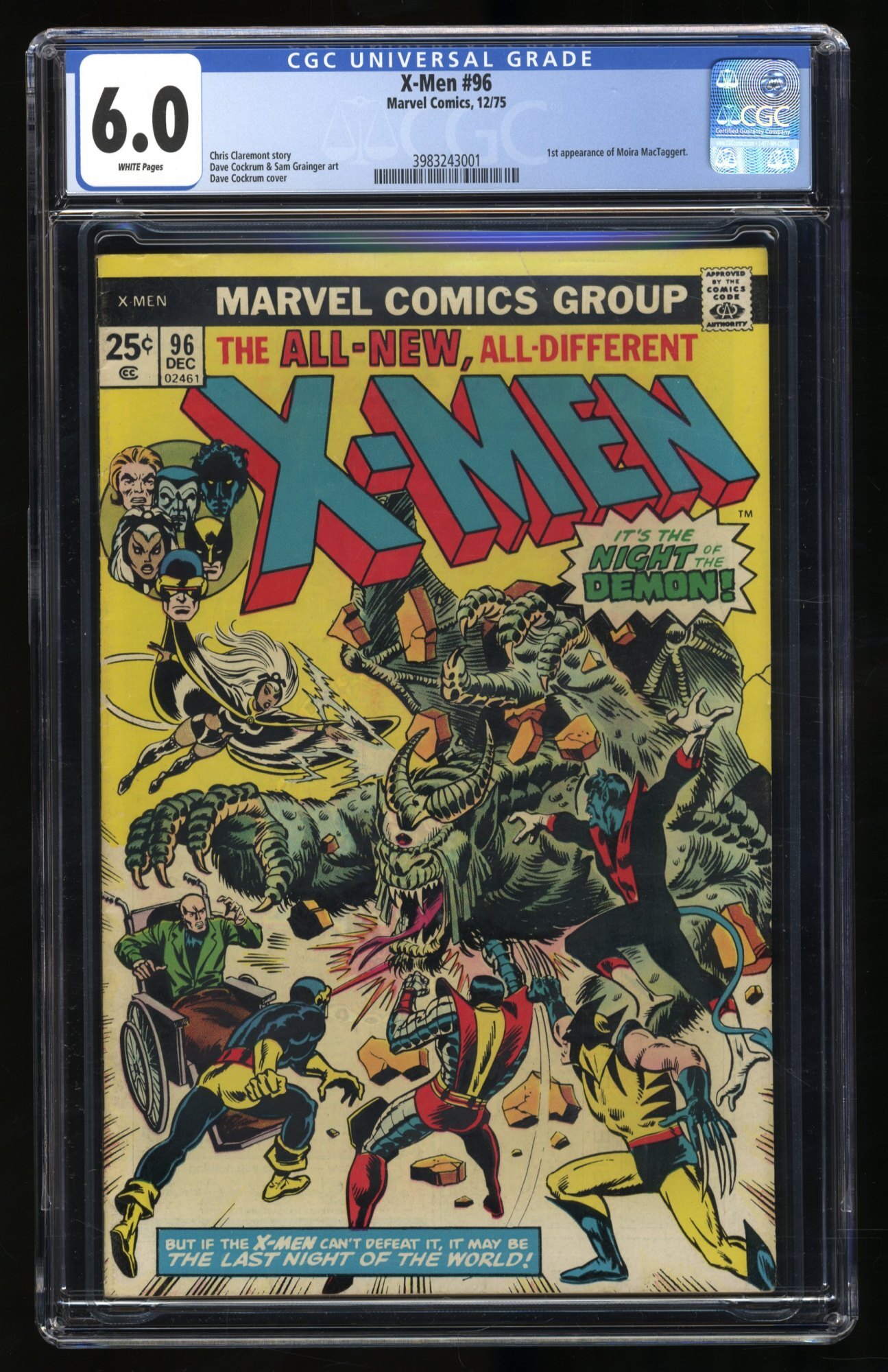 X-Men #96 CGC FN 6.0 White Pages 1st Appearance Moira McTaggert ...