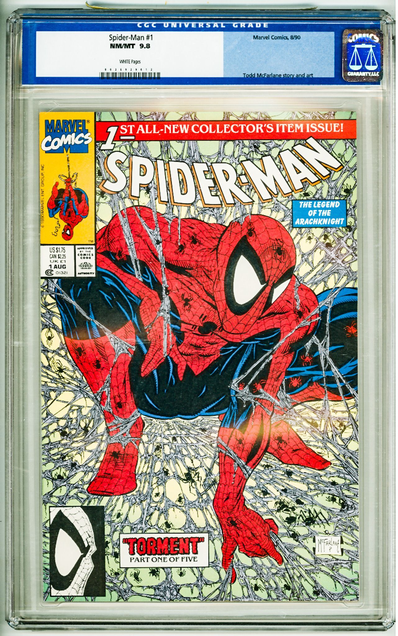 Spider-Man #1 (1990) CGC 9.8! sticker back of slab | Comic Books ...