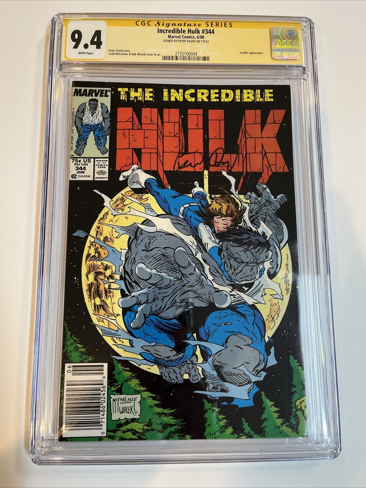 Incredible Hulk (1988) # 344 (CGC 9.4 SS WP) Signed Peter David ...