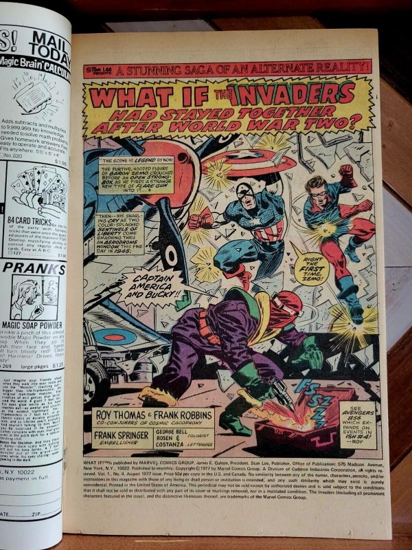 What If? #4 VF+ (Marvel 1977) "The Invaders Stayed Together After WW2 ...