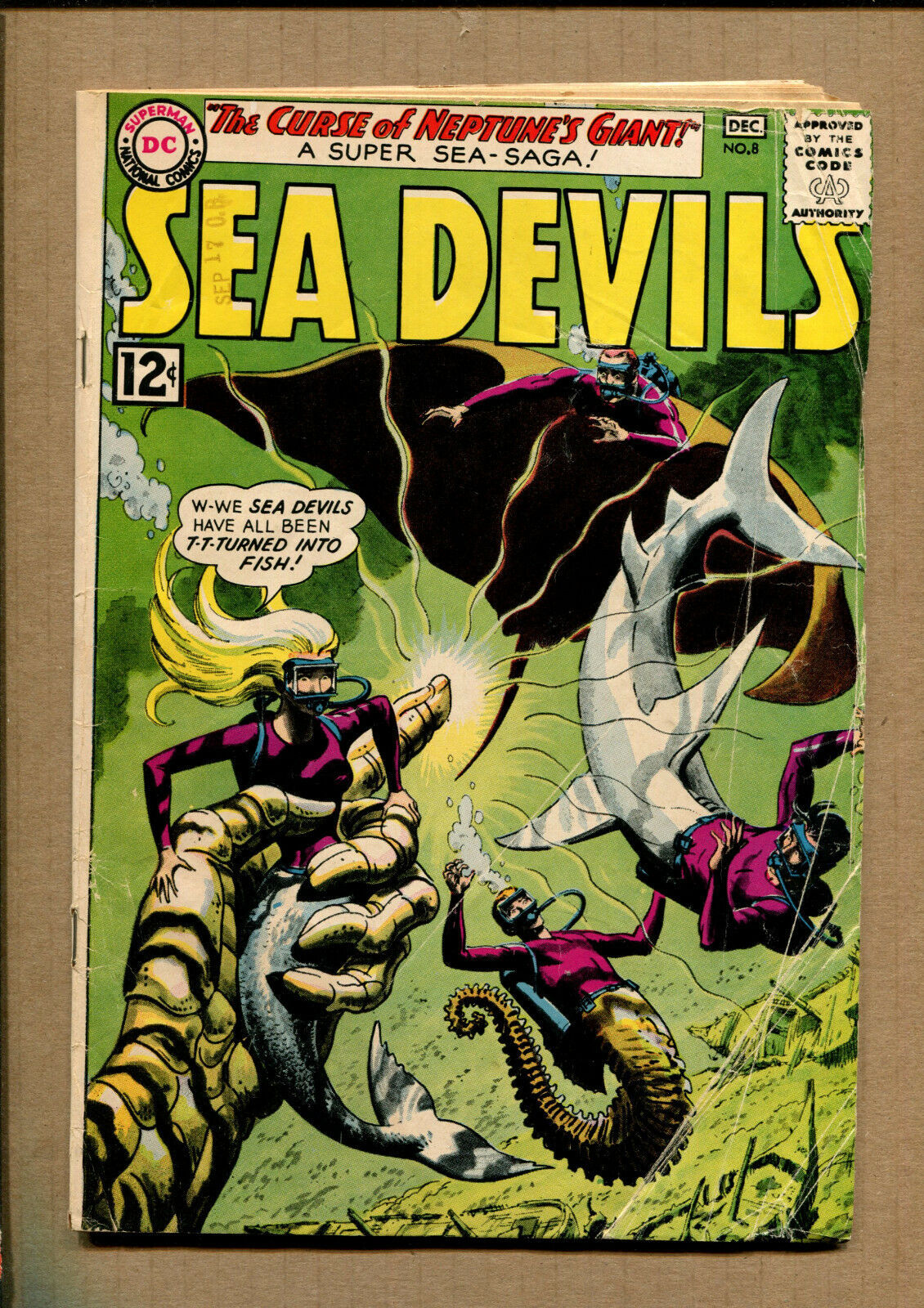 Sea Devils #8 - Curse of Neptune's Giant! - 1962 (Grade 3.0) WH | Comic ...