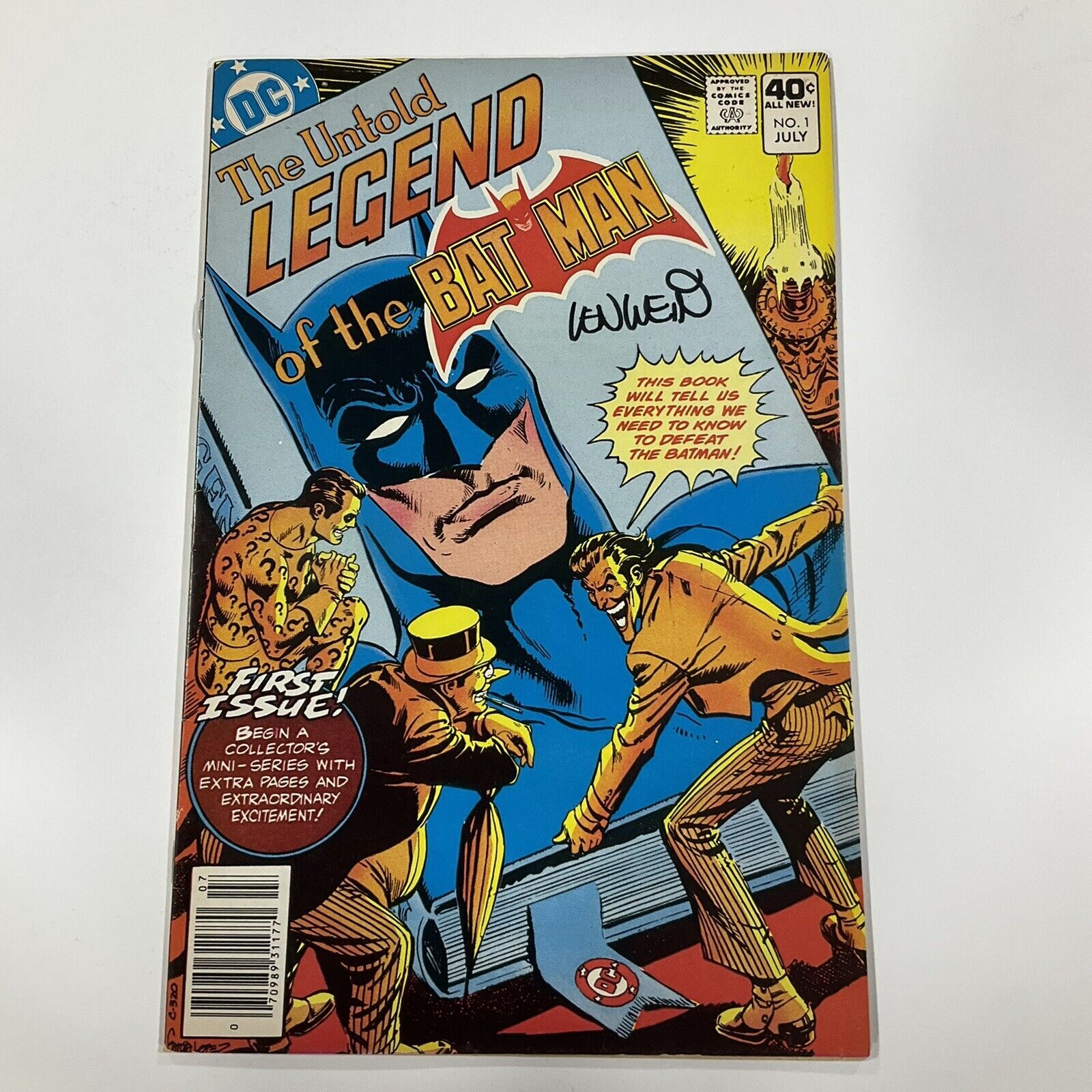 The Untold Legend of the Batman 1 Newsstand Signed LEN Wein DC Comics ...