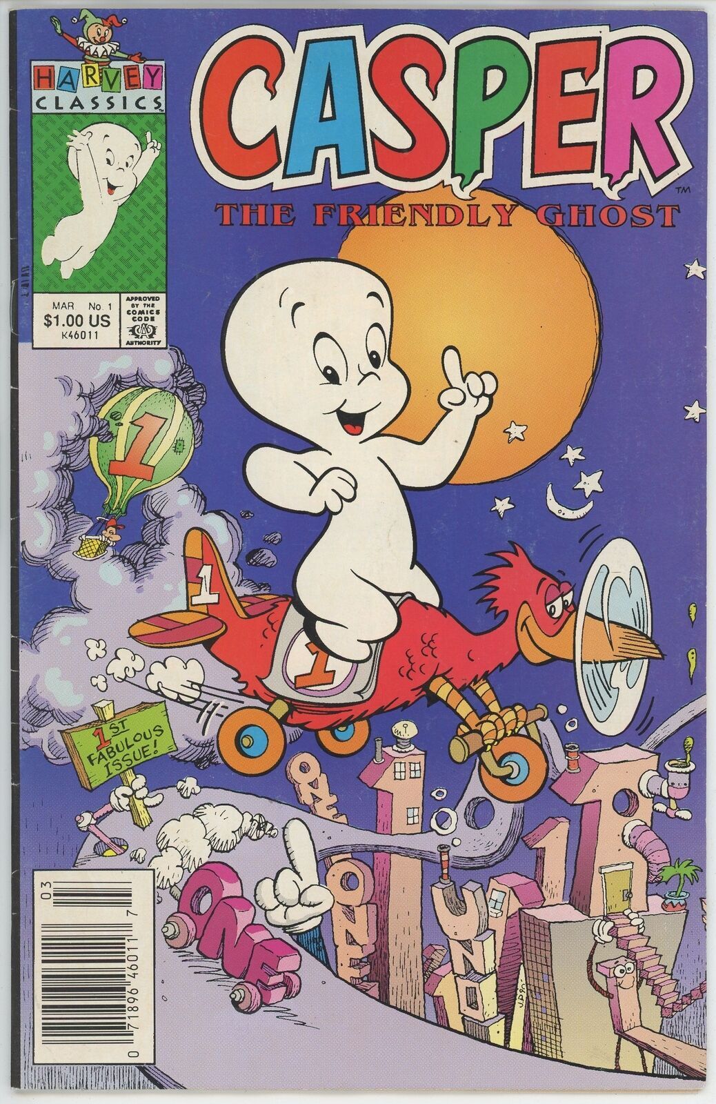 Casper the Friendly Ghost #1 (1991) - 6.5 FN+ *Making of Mighty Ghost ...