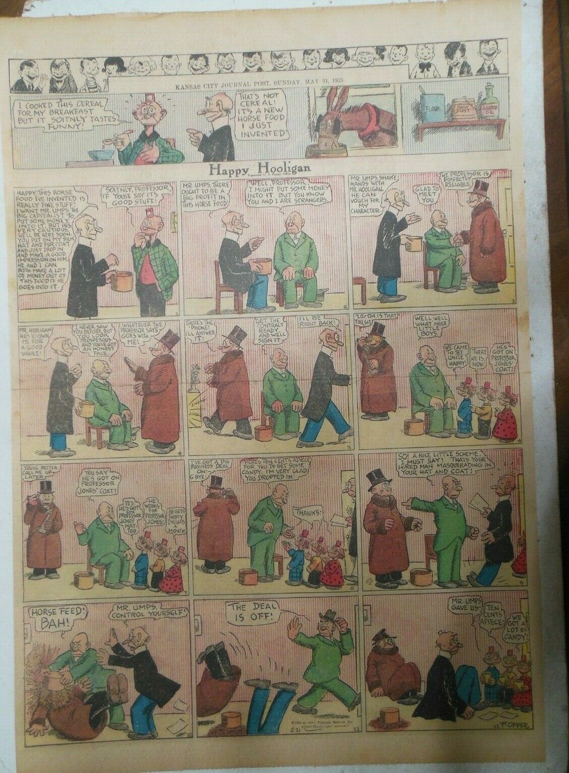 Happy Hooligan Sunday by Frederick Opper from 5/31/1925 Full Page Size ...