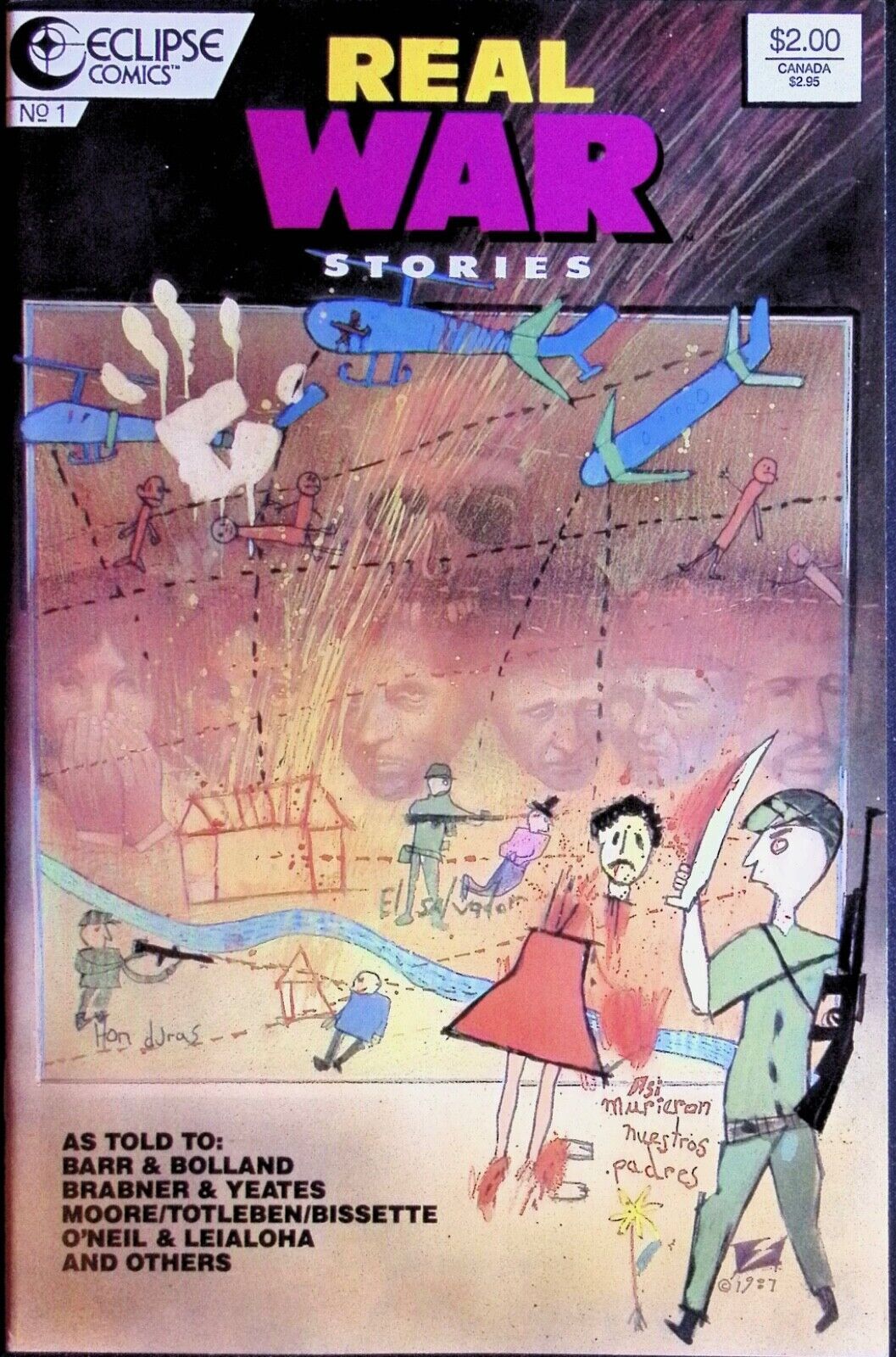 REAL WAR STORIES Comic Issue 1 — Bill Sienkiewicz Cover 48 Pages — 1987 Eclipse | Comic Books ...