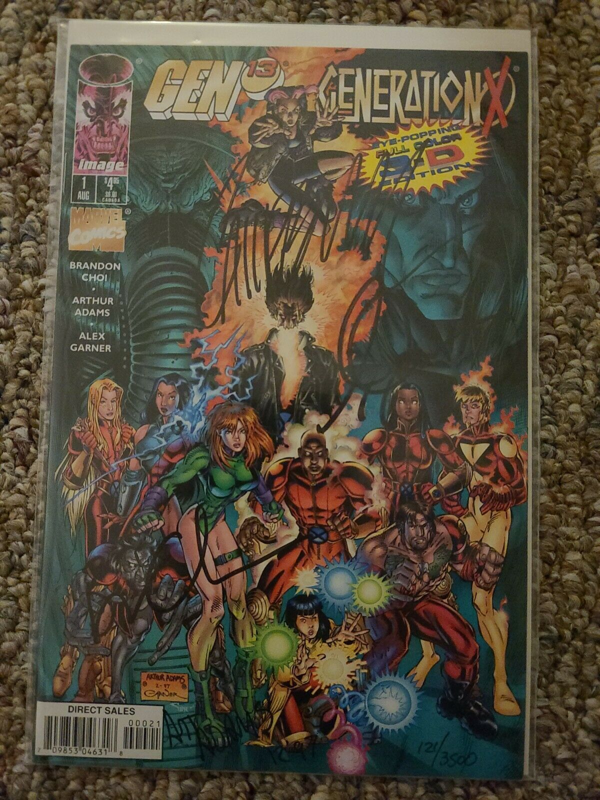 Signed Gen 13 Generation X #1. 3D Variant Set. Choi, Adams, Garner ...