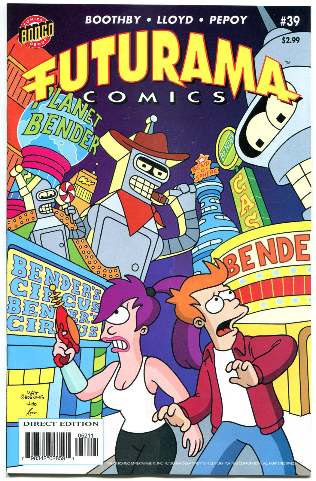 FUTURAMA #39, NM-, Bongo, Fry, Bender, Leela, 2000,Professor Farnsworth ...