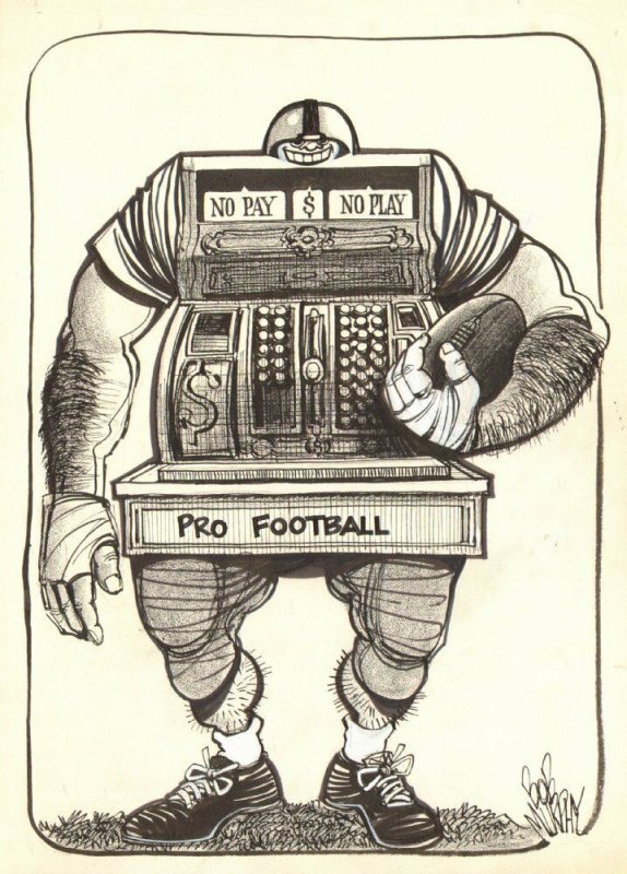 Sports Newspaper Cartoon - LA - Pro Football: No Pay, No Play art by ...