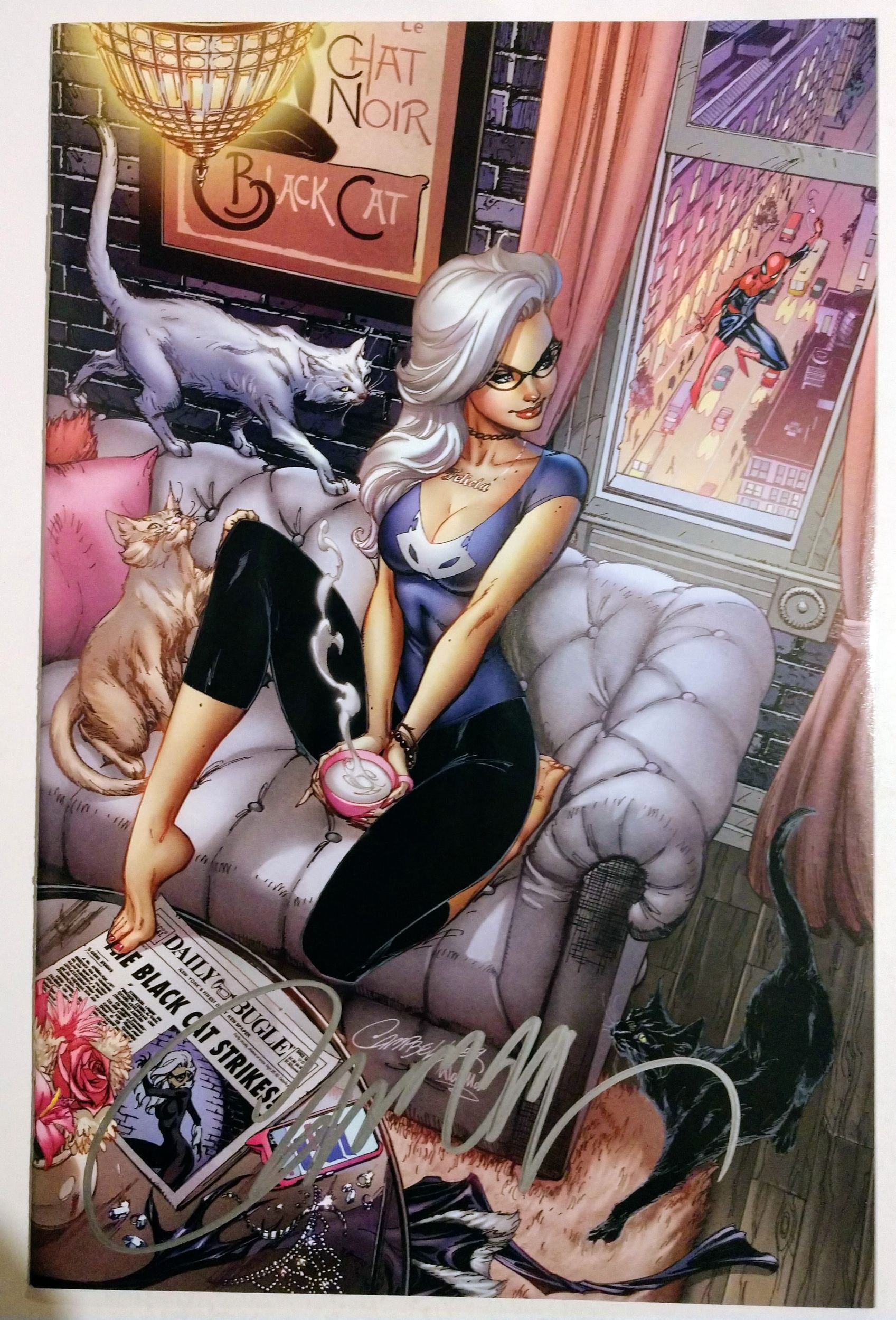 Black Cat #1 (9.6, 2019) Signed Campbell - Cover G - Felicia's Loft Virgin | Comic Books ...