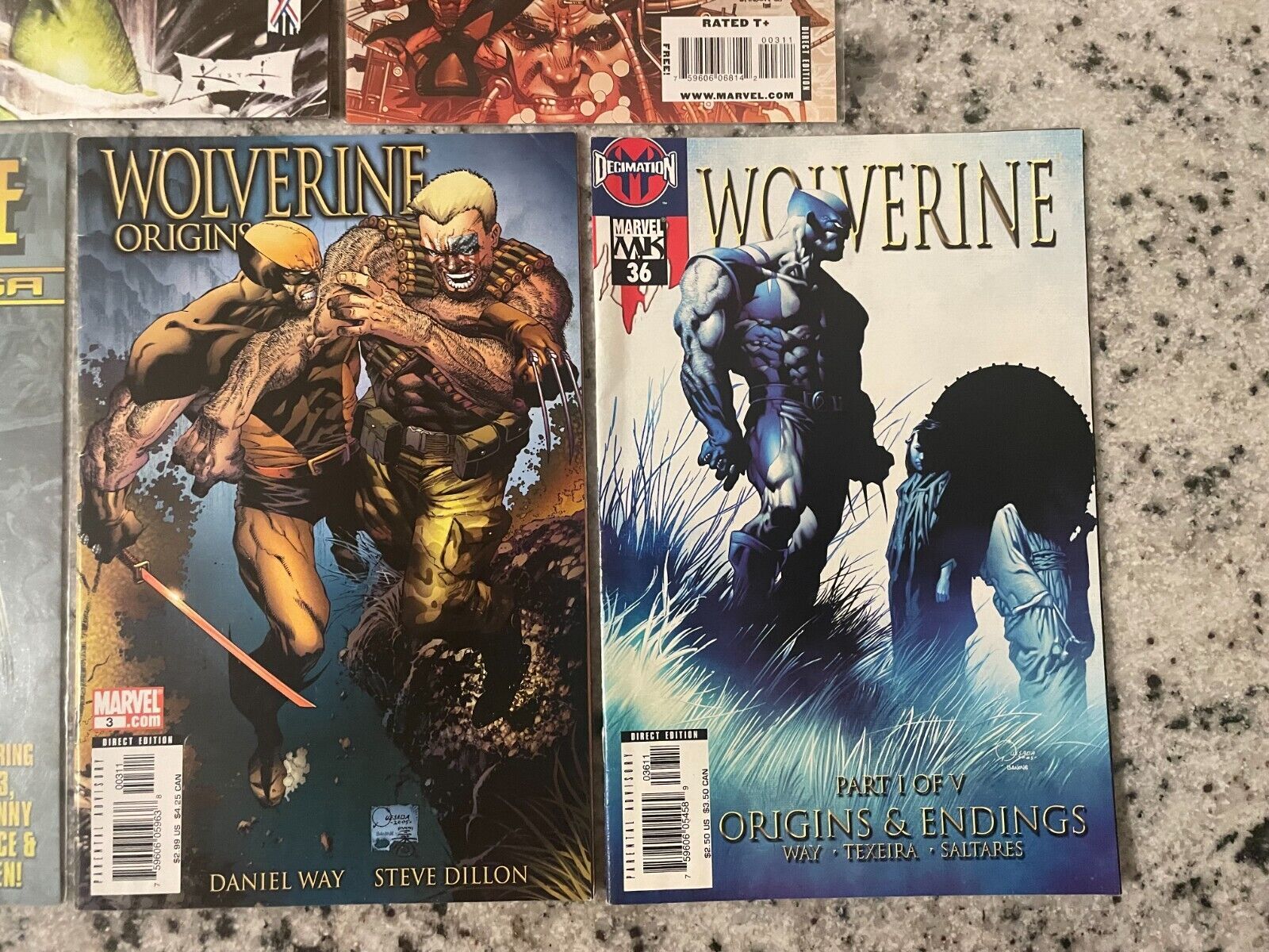 5 Marvel Comic Books Wolverine # 36 Origins 3 Saga 1 Saga 3 Hulk 2 X ...