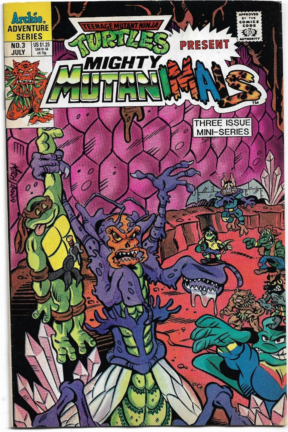 Teenage Mutant Ninja Turtles Mutanimals#3 VF 1991 Archie Comics | Comic ...