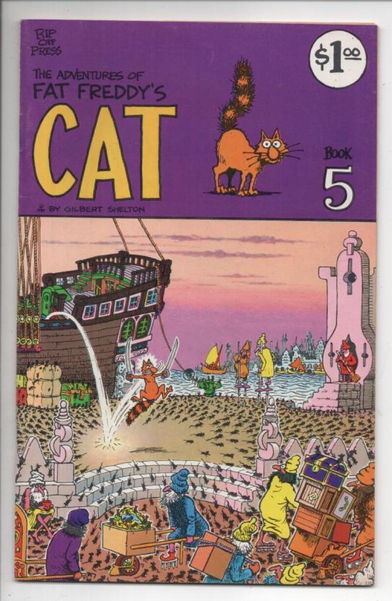 ADVENTURES of FAT FREDDY'S CAT #5 VF, Underground Shelton 1980 Rip Off ...