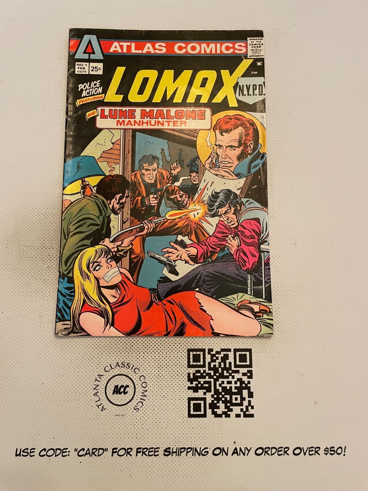 Police Action Lomax NYPD # 1 VF Atlas Bronze Age Comic Book Manhunter ...