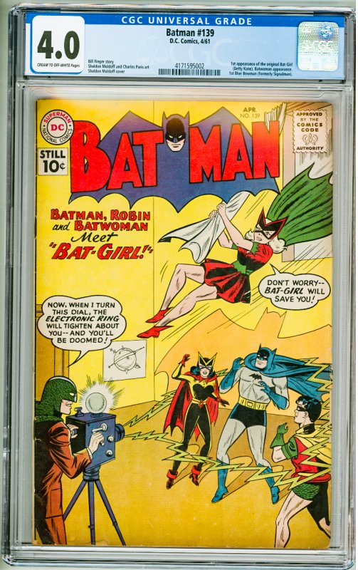 Batman #139 (1961) CGC 4.0! Cream to OW Pages! 1st App of the original ...