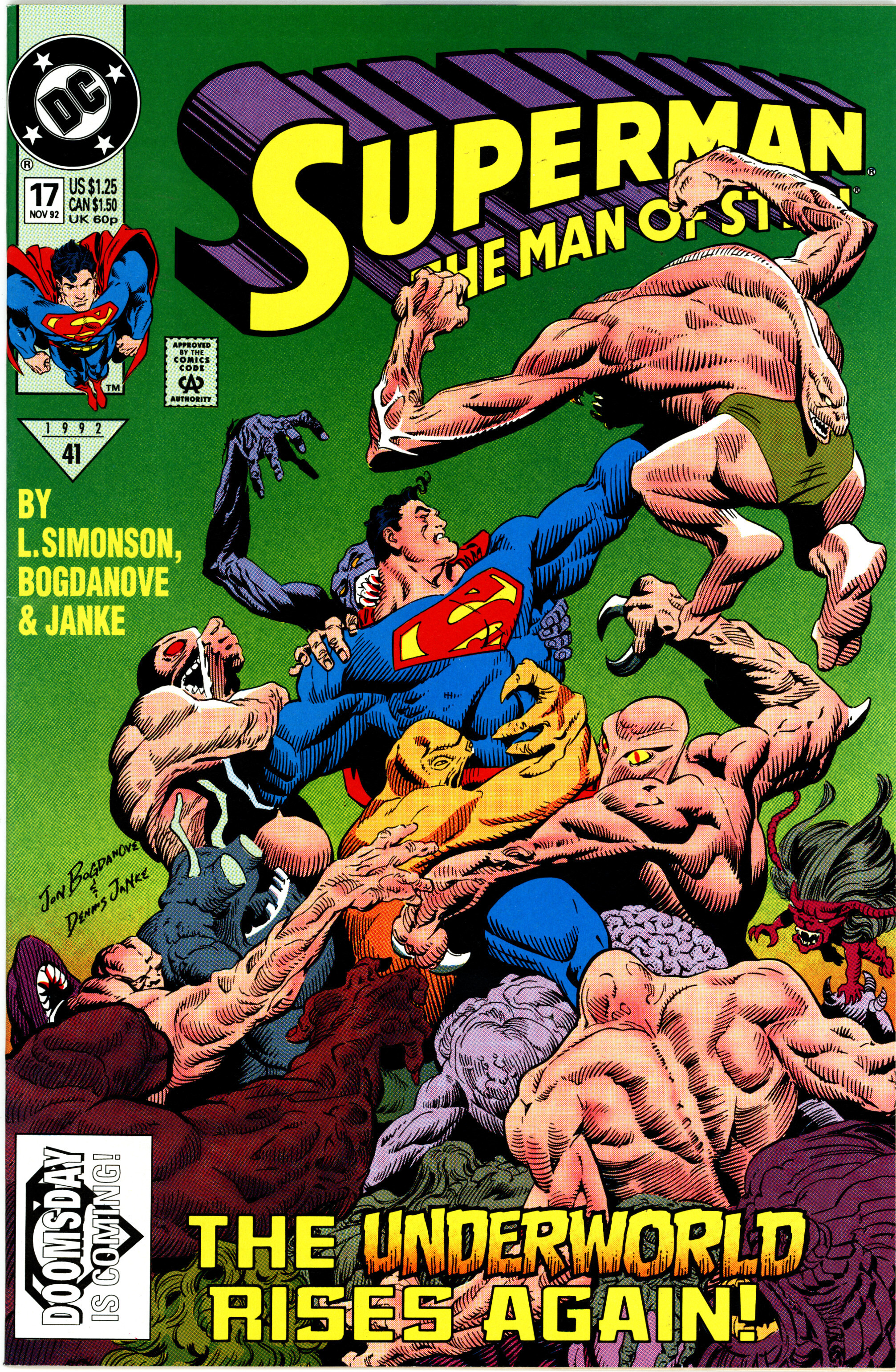 Superman: The Man of Steel #17 (1992) 1st cameo appearance Doomsday ...