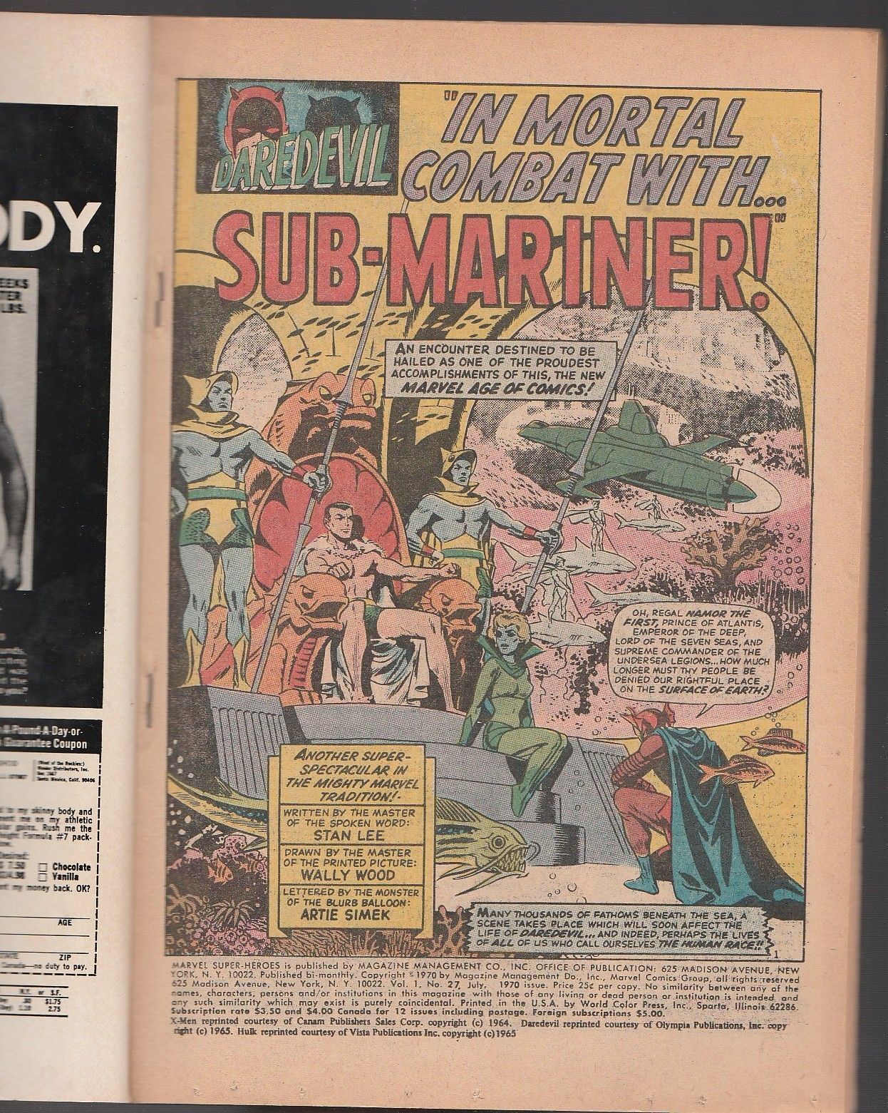 Marvel Super Heroes #27 X-Men vs Unus, Daredevil vs Submariner, Hulk ...