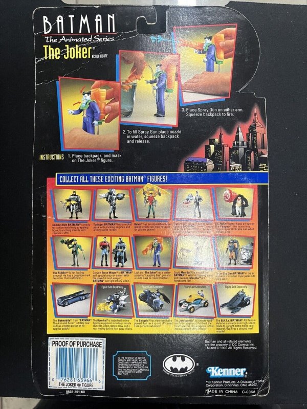 Batman the Animated Series The Joker with Laughing Gas Spray Gun Kenner ...