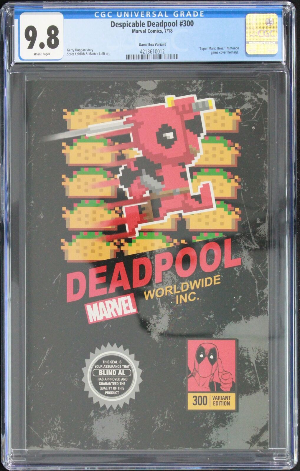 Despicable Deadpool 300 CGC 9.8 Nintendo Game Box Variant Super Mario ...