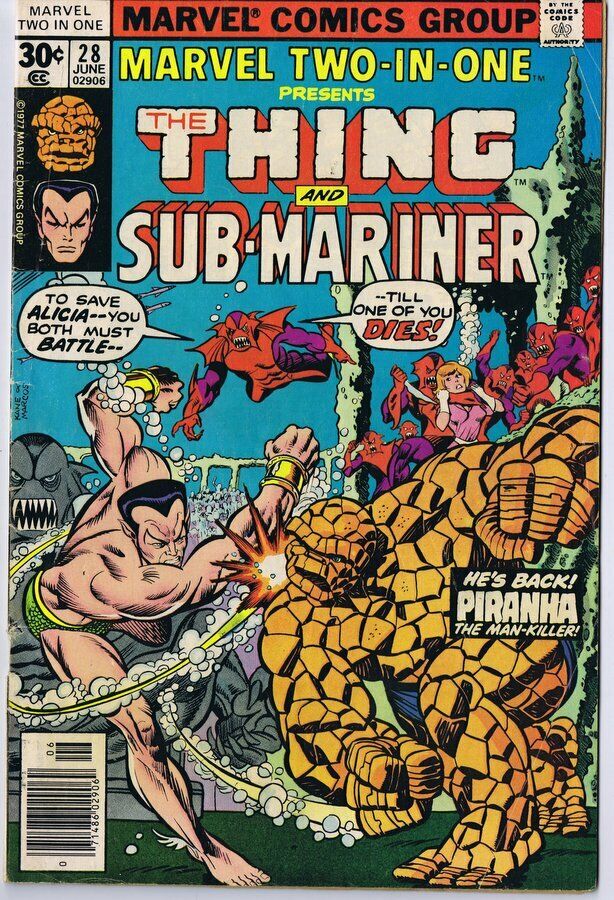 Marvel Two in One #28 ORIGINAL Vintage 1977 Thing Sub Mariner | Comic ...