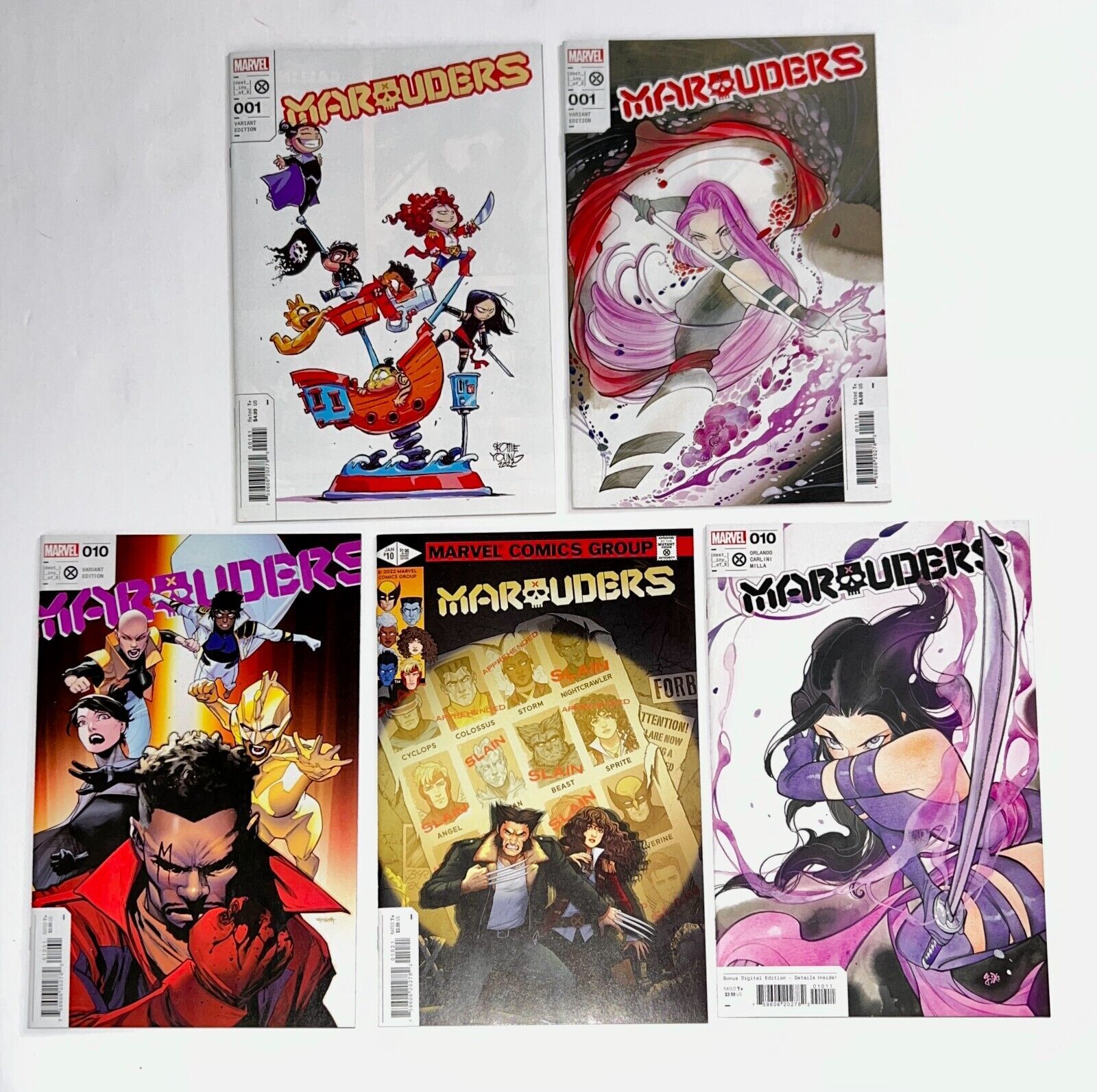 Lot of 5 Marauders variant covers #1 & #10 - Peach Momoko Skottie ...