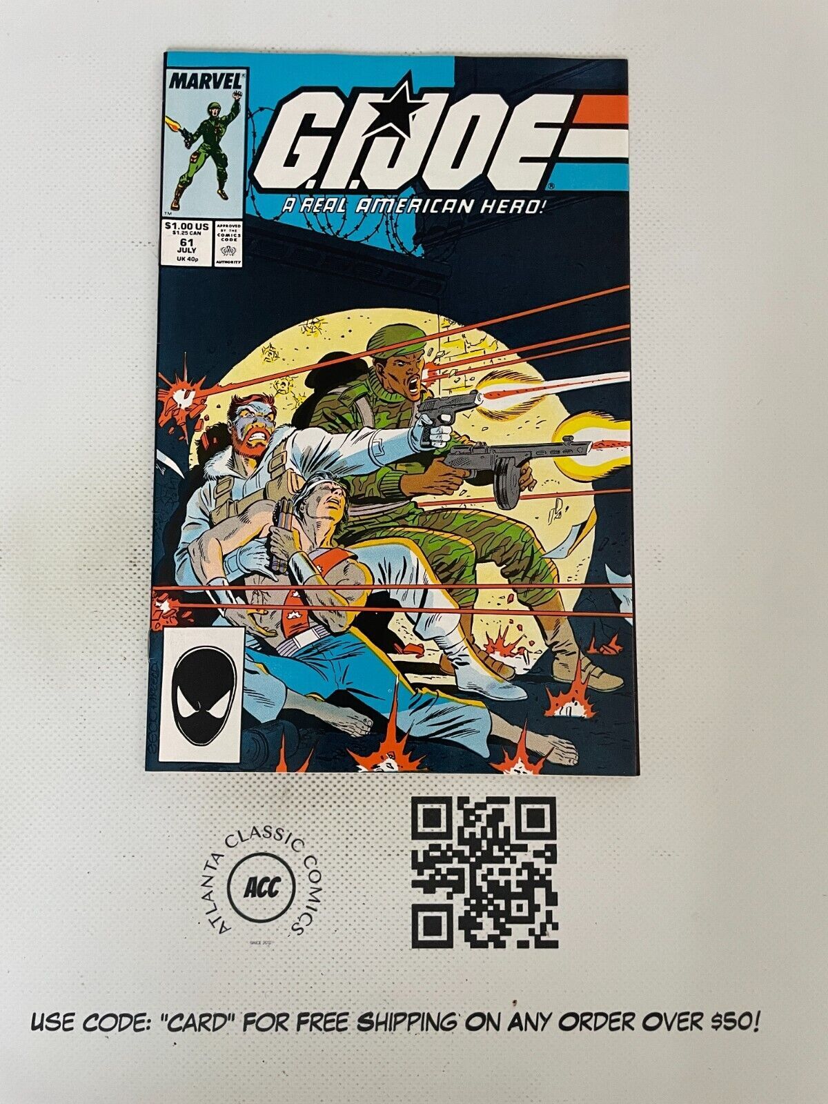 G.I. Joe # 61 NM Marvel Comic Book Duke Snake Eyes Cobra Duke Shadow 16 ...