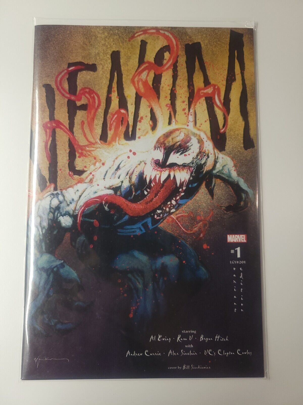 Venom #1 2021 Sienkiewicz 1:25 Variant Marvel Comics LGY #201 NM Vol 5 ...