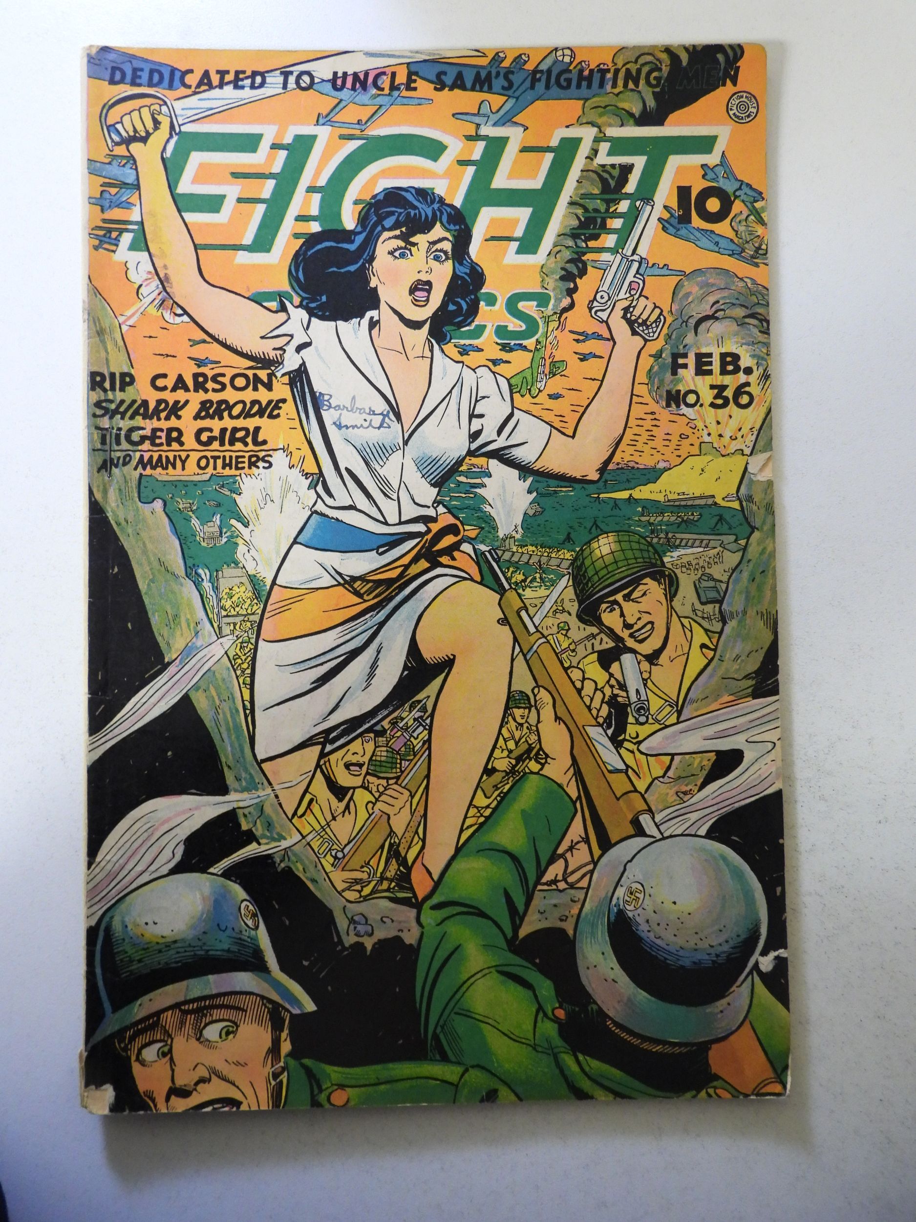 Fight Comics #36 (1945) VG+ Condition 1/2" spine split | Comic Books ...
