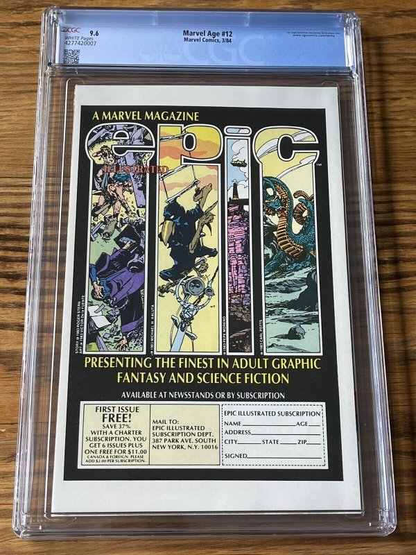 Marvel Age #12 CGC 9.6 Spider-Man Black Costume/Symbiote Concept Art ...