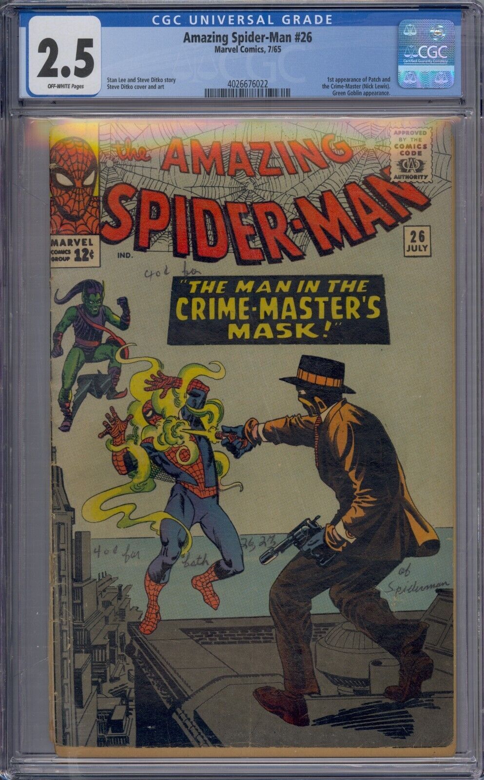 Amazing Spider-Man #26 CGC 2.5 1st Patch Crime-Master Green Goblin ...