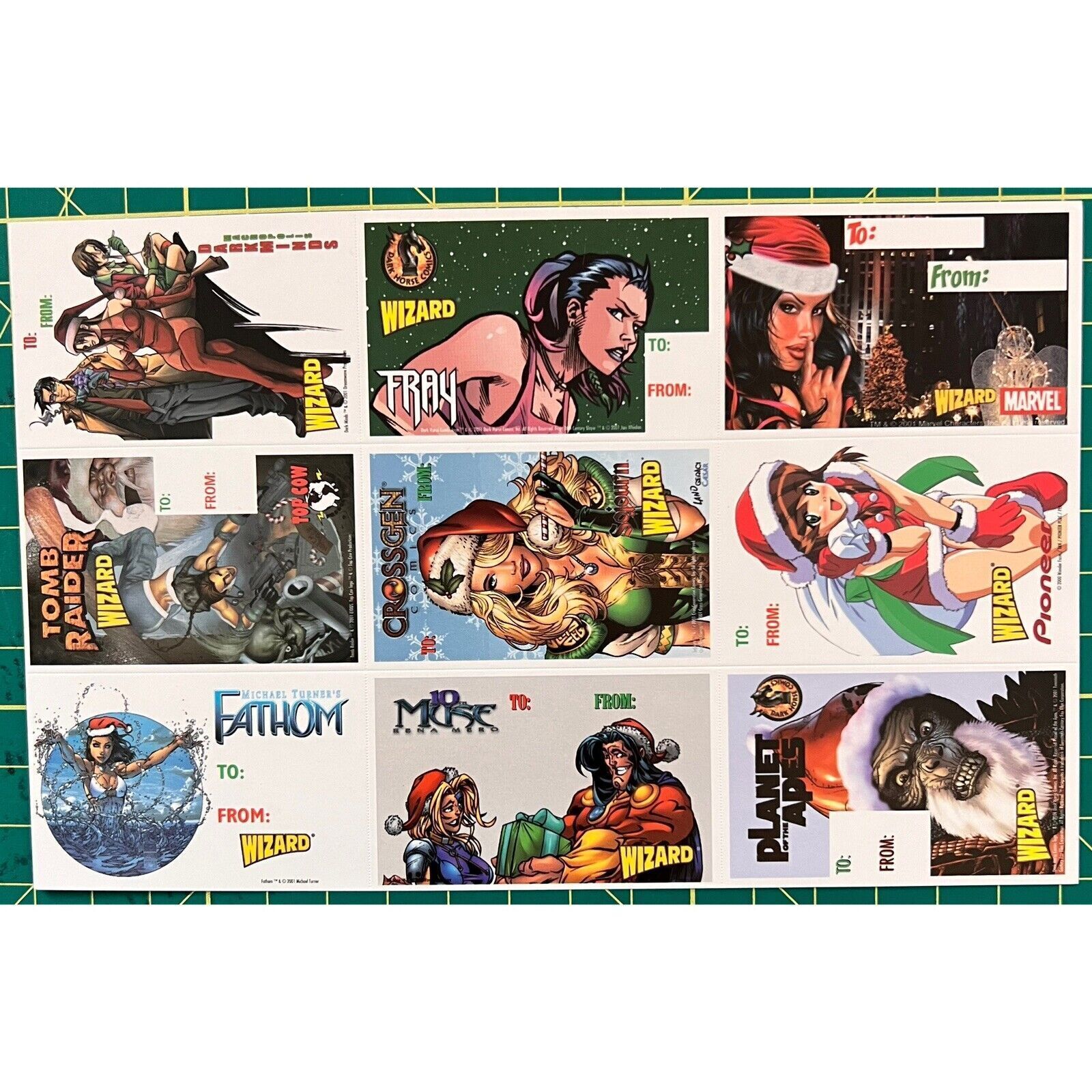 Wizard magazine Christmas Comic Character return labels. | Comic Books ...