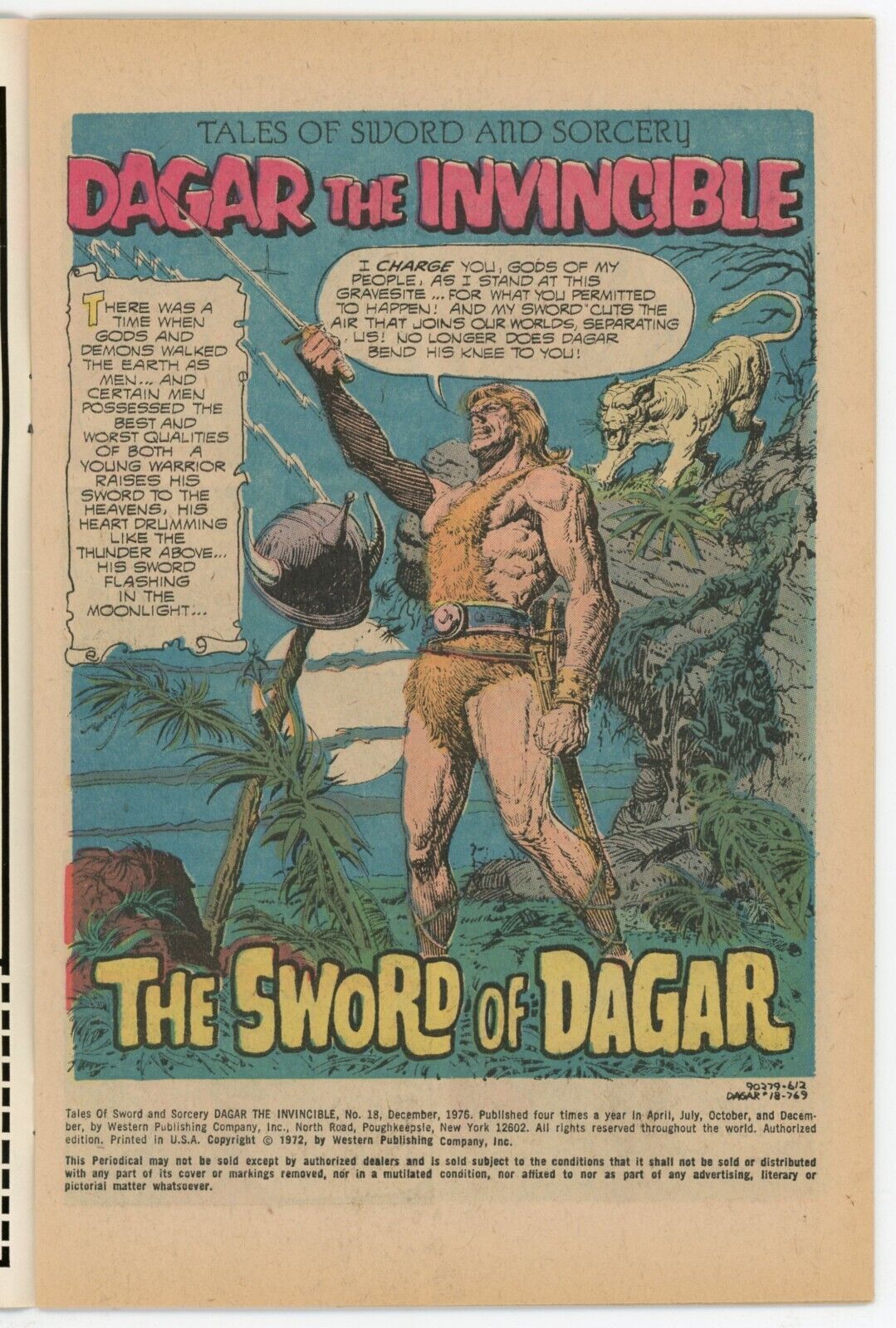 Tales of Sword and Sorcery Dagar the Invincible 18 VF- 8.5 Gold Key ...