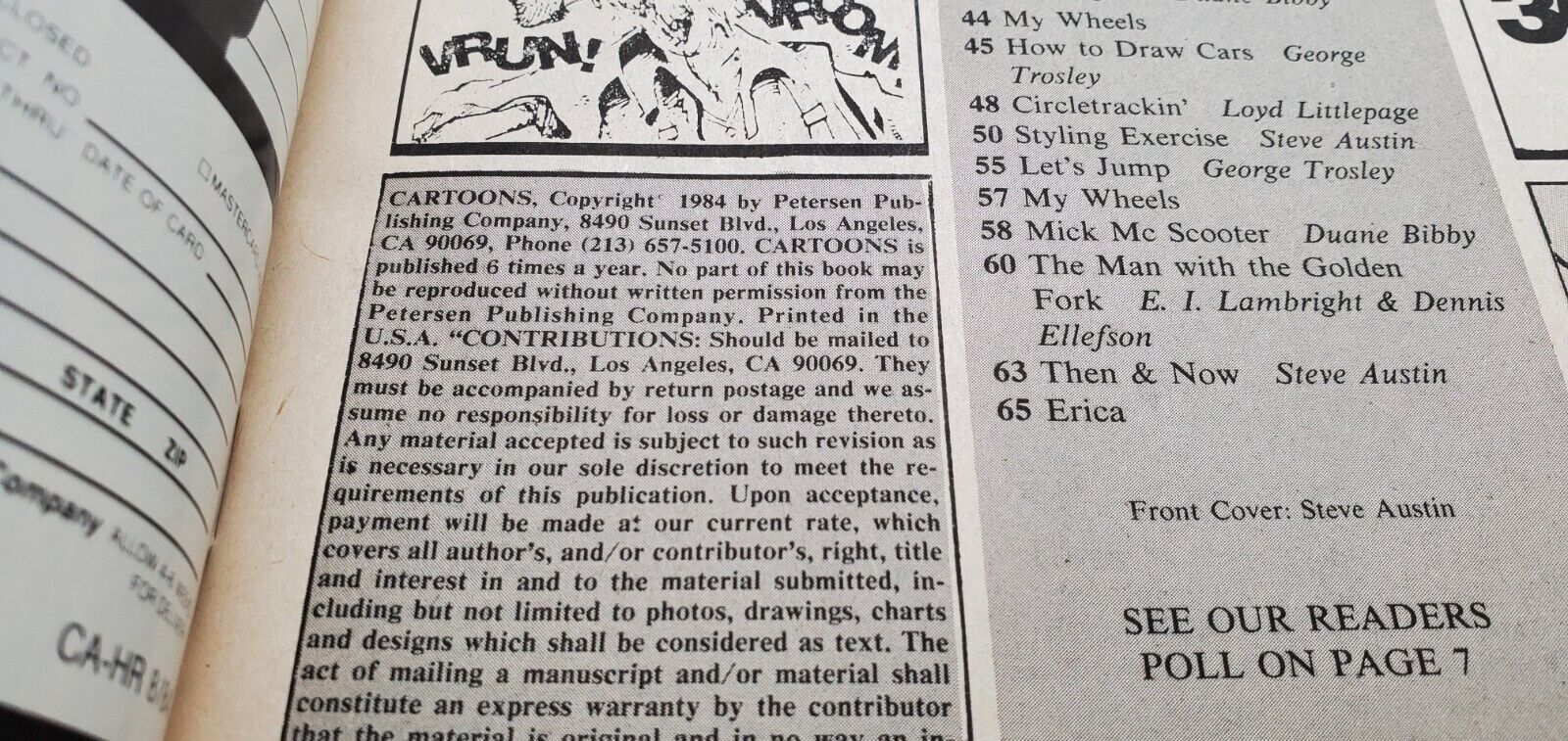 CARtoons Magazine August 1984 w/ Iron on's, Cartoons for the car ...