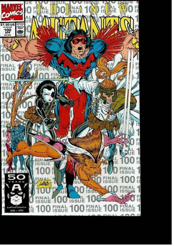 The New Mutants #100 Second Print Cover (1991) | Comic Books - Copper ...