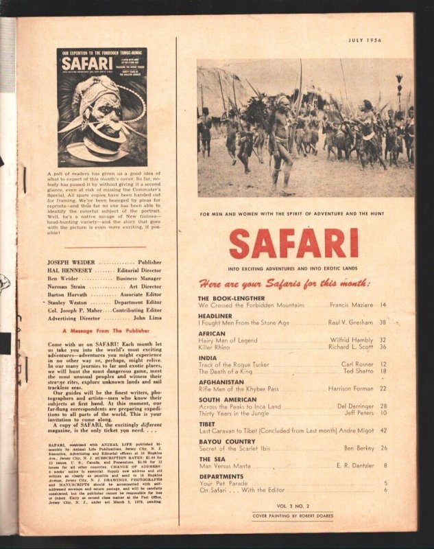 Safari 7/1956-Robert Doares jungle warrior cover-Riflemen of the Kyber ...