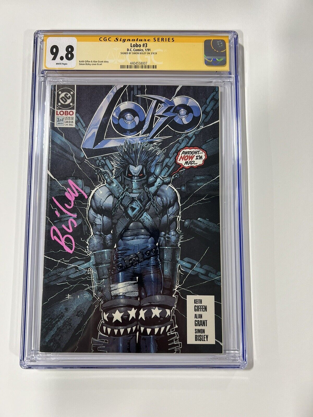 Lobo 3 1991 Cgc 9.8 SS Signature Series Simon Bisley | Comic Books ...