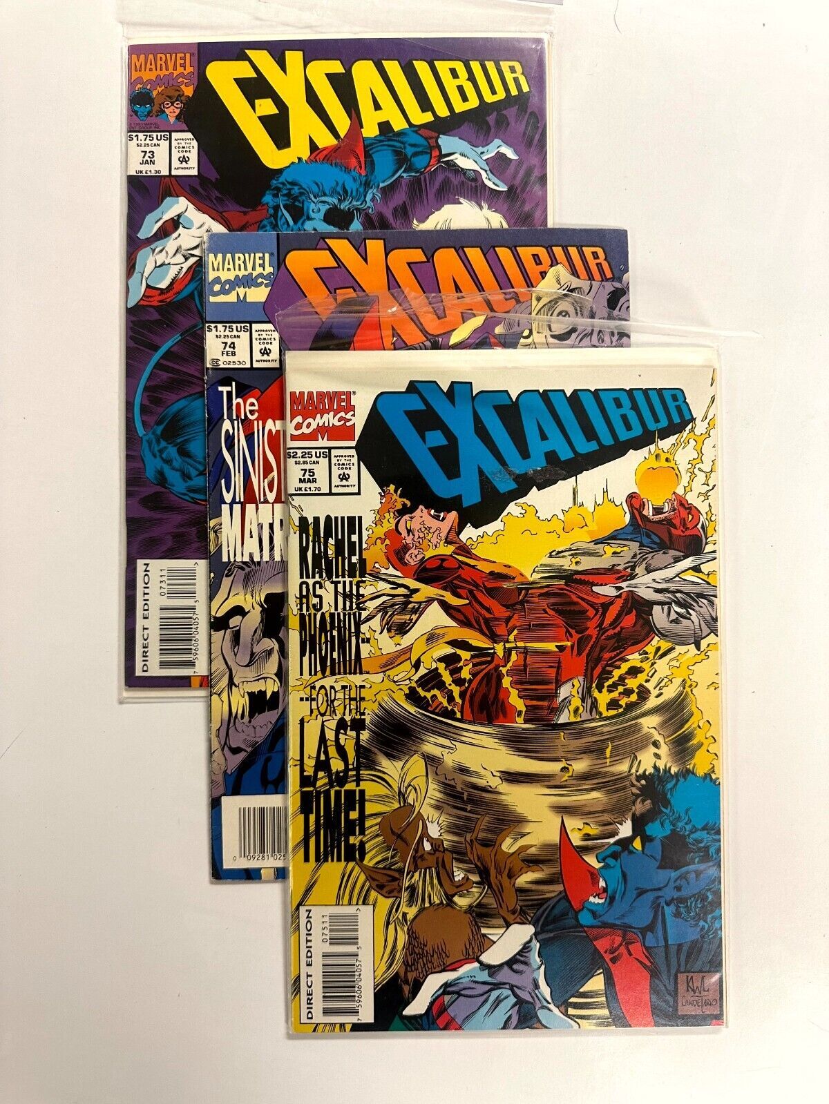 3 Excalibur Marvel Comic Books # 73 74 75 Avengers Captain America Thor ...
