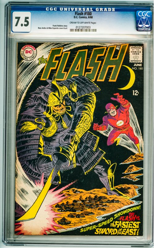 The Flash #180 (1968) CGC 7.5! Cream to OW Pgs! Crack on back and ...