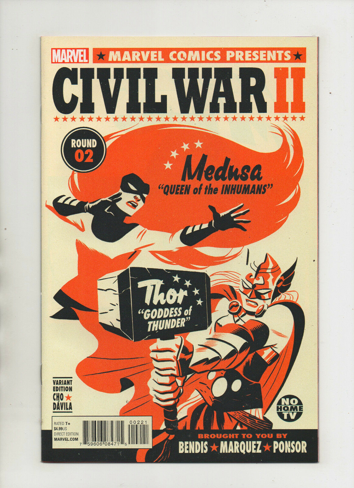 Civil War II #2 - Boxing Poster Variant Thor Vs Medusa Cover - (Grade 9.2) 2016 | Comic Books ...