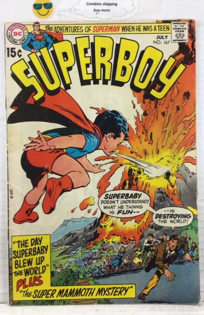 Superboy #167 (1970) key Super baby Neal Adams Cover | Comic Books ...