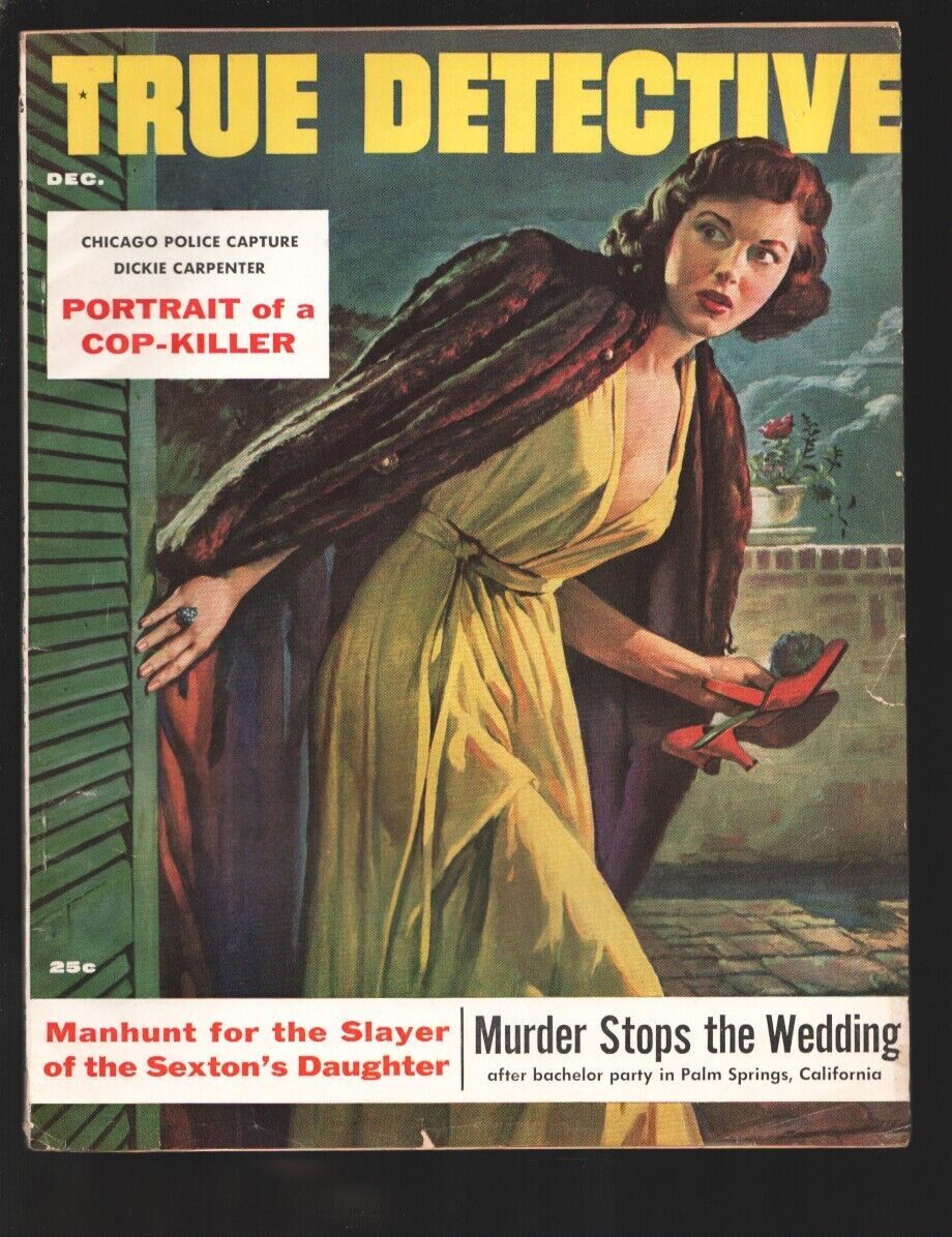 True Detective 12/1955--Joe Little Good Girl Art cover-"Murder Stops ...