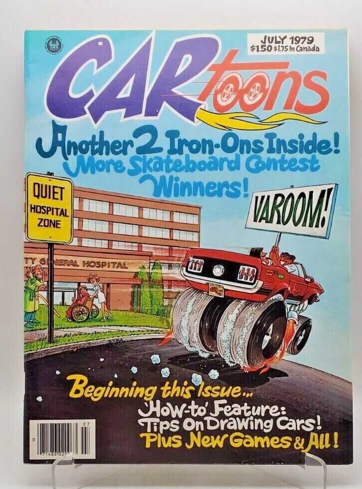 CARtoons Magazine July 1979 w/ both IRON-ONS, Cartoons for the car ...