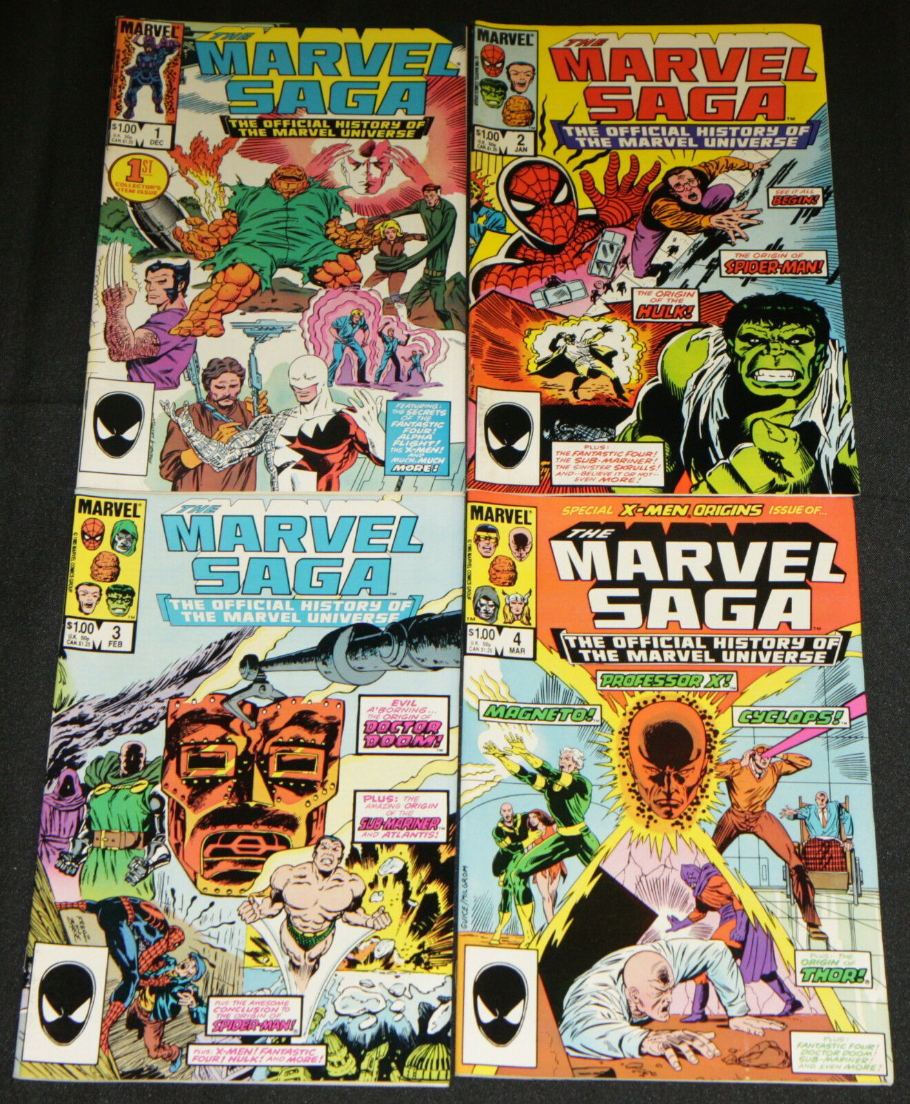 Vintage Marvel Copper Age Marvel Saga 4pc Comic Lot Fn Vf Spider Man