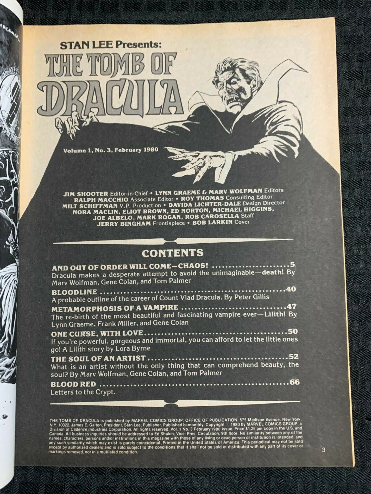 1980 TOMB OF DRACULA Magazine #3 FN+ 6.5 Gene Colan / Bob Larkin Cover ...