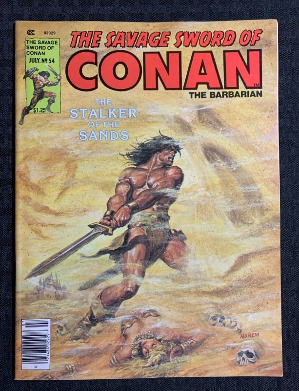 1980 SAVAGE SWORD OF CONAN Magazine #54 FN 6.0 Stalker of the Sands ...