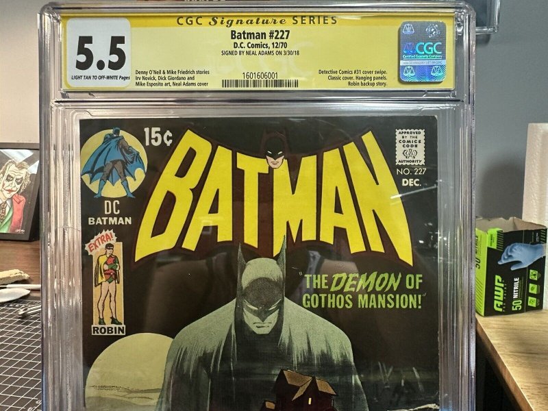 Batman #227 CGC 5.5 SS Neal Adams Signed "The Demon of Gothos Mansion ...