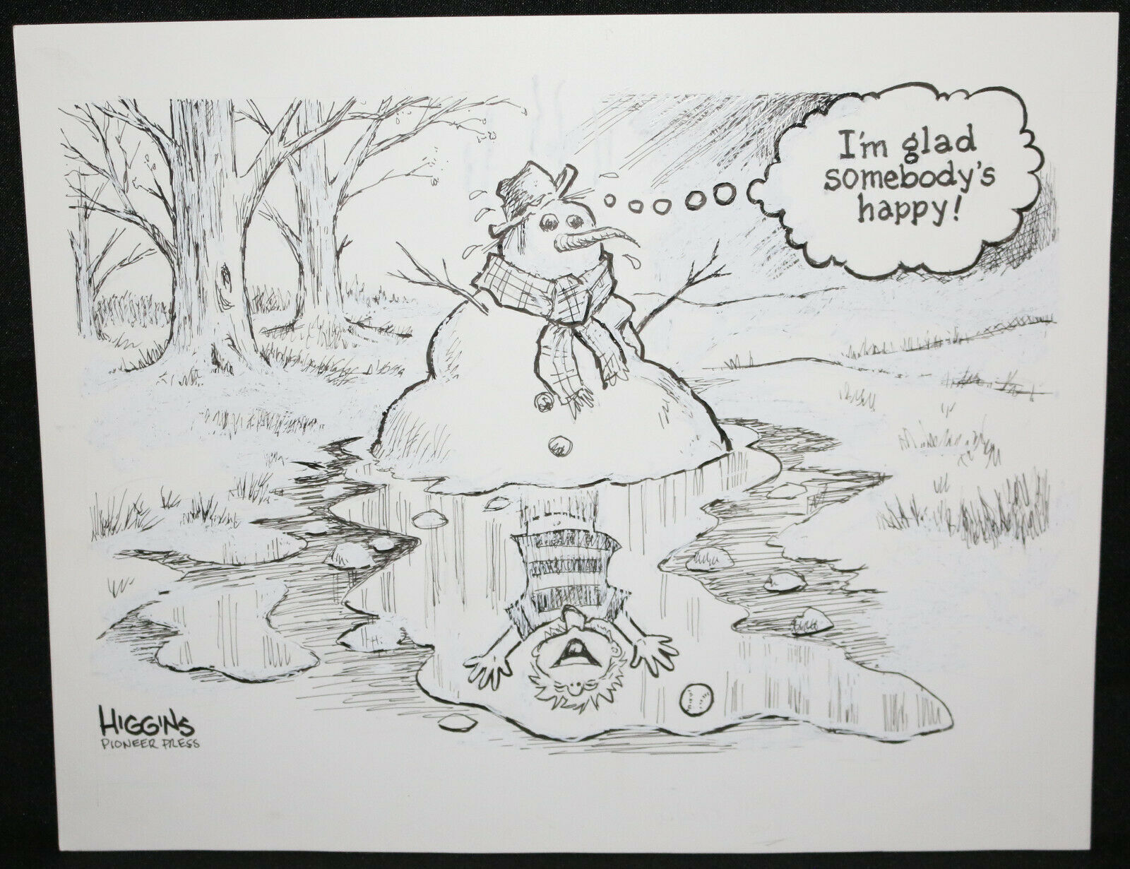 Snowman Melting Pioneer Press Newspaper Gag - Signed art by Jack ...
