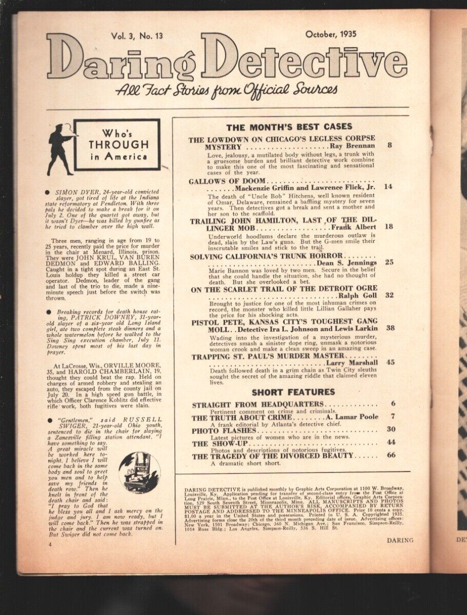 Daring Detective 10/1935-Bondage cover art-bound & gagged terrified ...