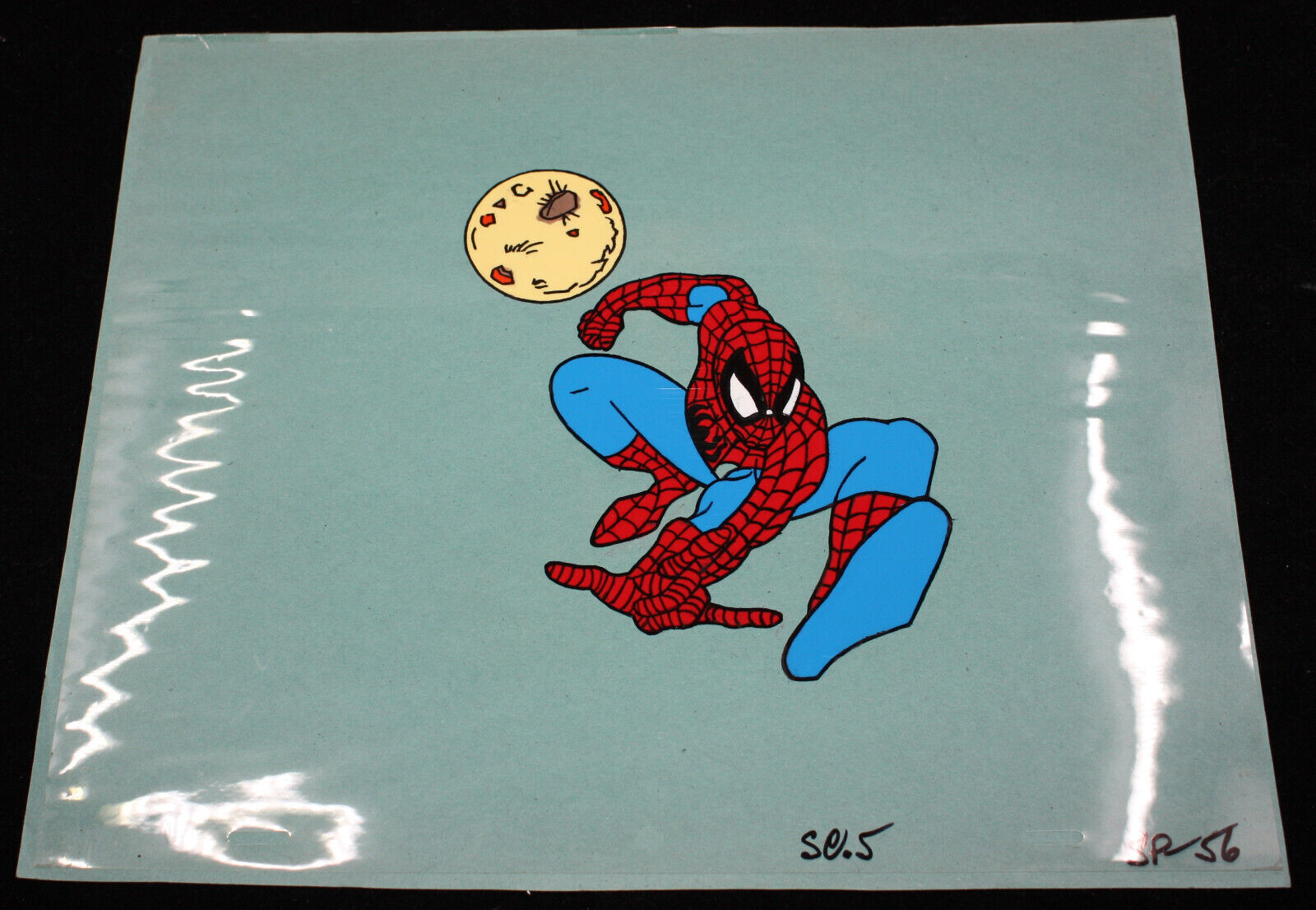 Spider-man Animation Cell - Night Slinging - Overlaid On Construction ...