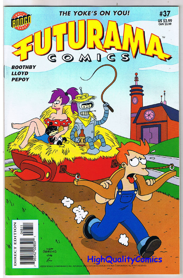 FUTURAMA #37, NM-, Bongo, Fry, Bender, Leela, Professor Farnsworth, Amy ...
